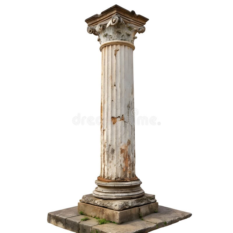 Old Pillar Set Isolated on White Background Stock Illustration ...