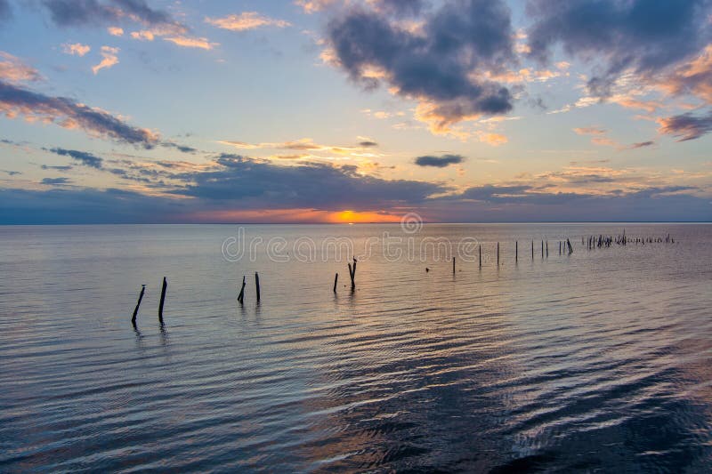 Mobile Bay at Sunset in June of 2021 on the Alabama Gulf Coast Stock ...