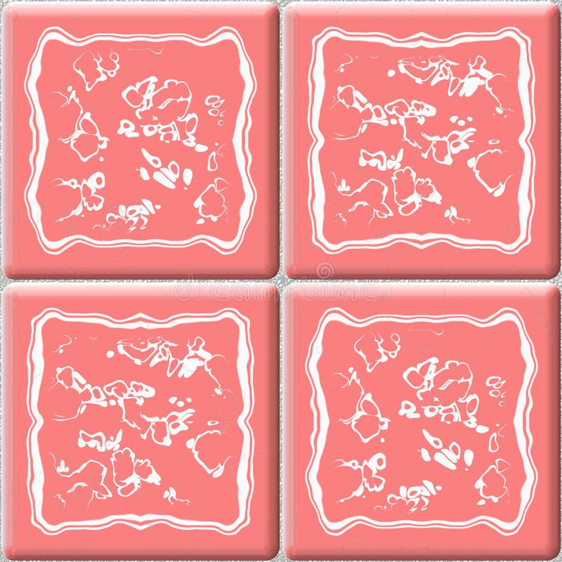 Old Pink Ceramic Tiles Seamless Pattern Texture Stock Illustration ...