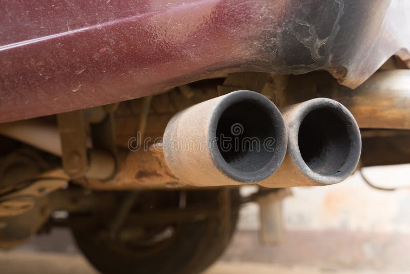 Old pipe car exhaust rusty stock photo. Image of road - 77260438