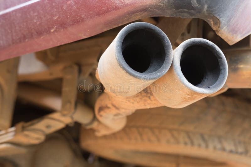 Old pipe car exhaust rusty stock image. Image of chrome - 77701417