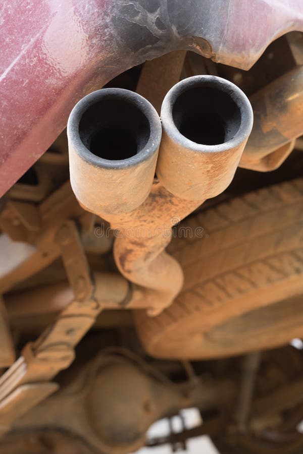 Old pipe car exhaust rusty stock photo. Image of dual - 78242036