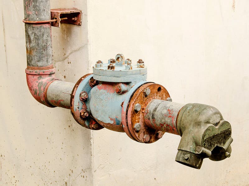 Old pipe valve connection stock image. Image of metal - 34847133