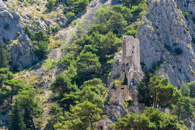 Pirate Castle On The Rock In Omis Stock Photo - Image of historical ...