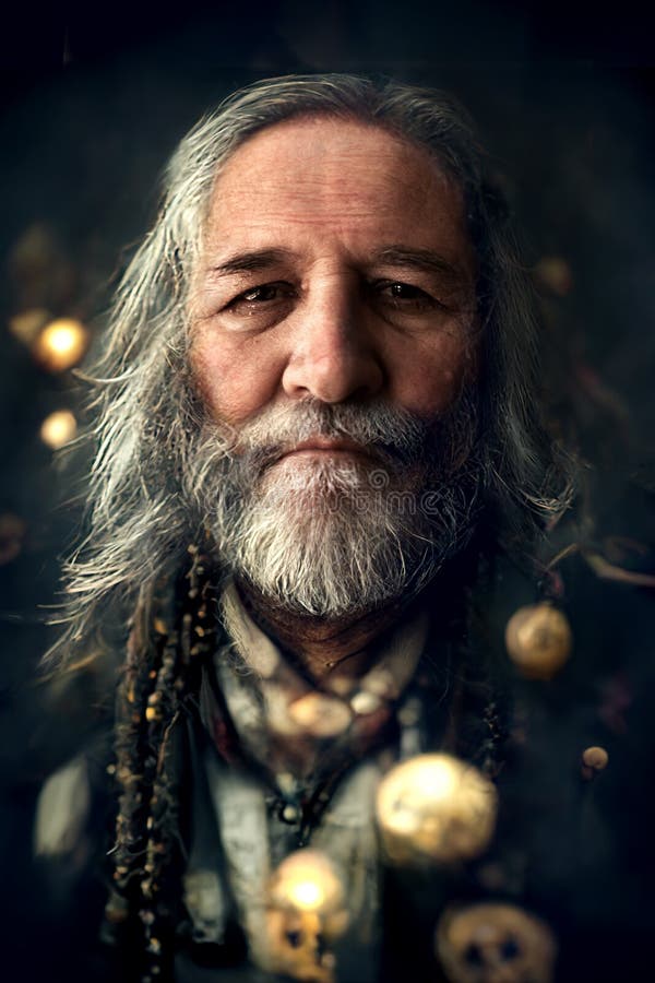 Old Pirate - Portrait Mixed with AI Made Image Stock Image - Image of ...