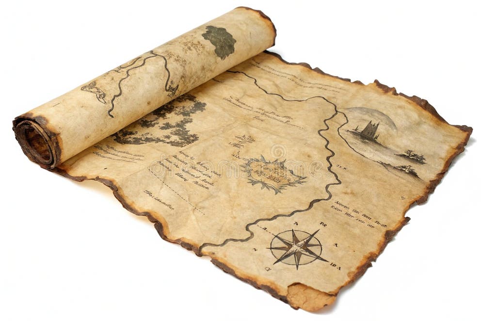 Old Pirates Treasure Map Burnt Scroll â€ Adventure and Exploration ...