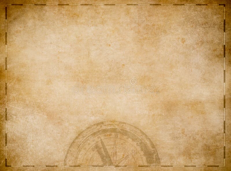 Old Pirates Treasure Map with Compass Stock Illustration - Illustration ...