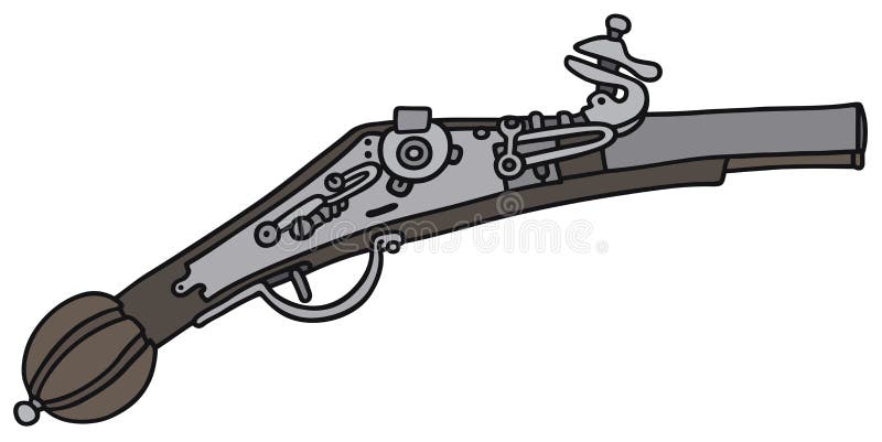 Historical matchlock rifle stock vector. Illustration of historical ...