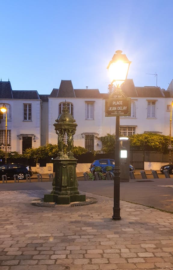 Old place in Paris stock image. Image of estate, lighting - 291065749