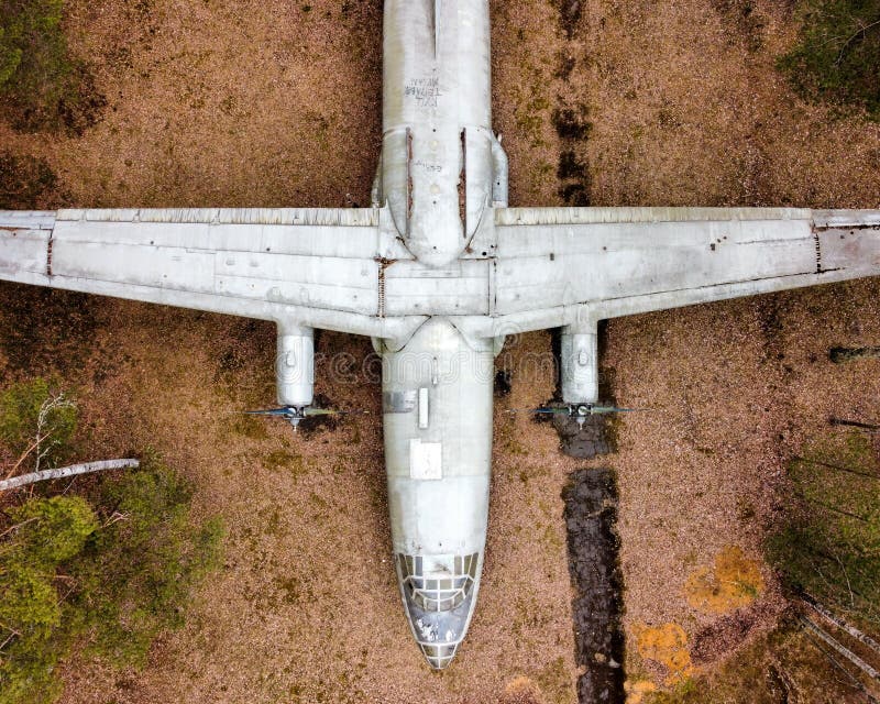 Old an-8 Plane in the Forest Stock Photo - Image of military ...