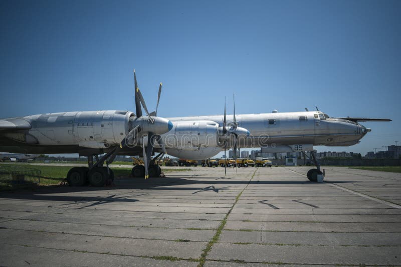 Old Plane. Hull, Chassis, Engines and Propellers of an Old Plane ...