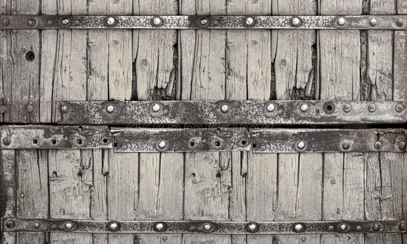 Old Planks, Rivets and Rusty Iron. Vintage Background Stock Image ...
