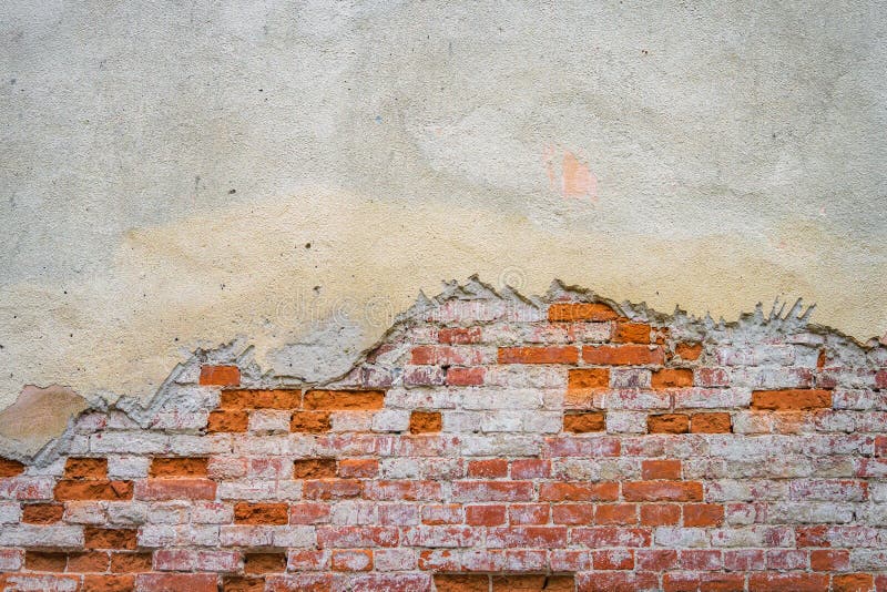 Old plaster on brick wall stock photo. Image of abstract - 90587936