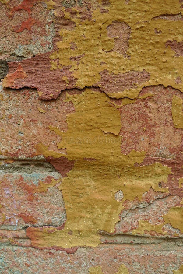 Old plaster on brick wall stock image. Image of colored - 69857977