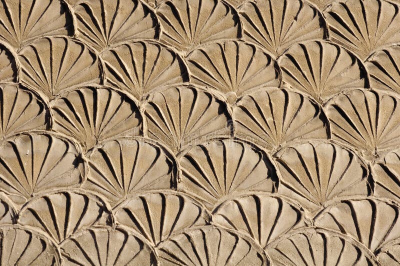 Old Plaster Imitation Shells on Wall Stock Image - Image of ovals ...