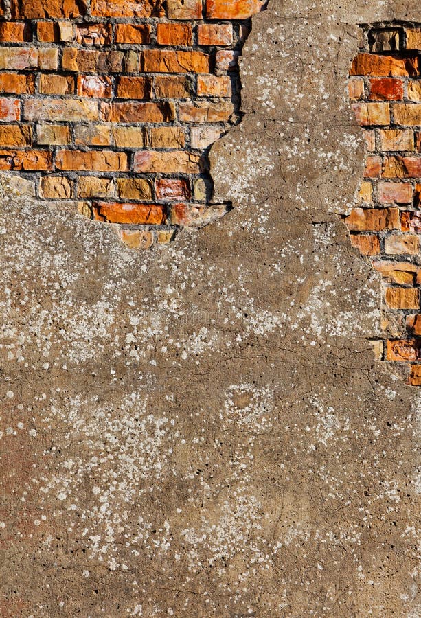 Old Plaster on a Red Brick Wall Stock Photo - Image of rough, pattern ...