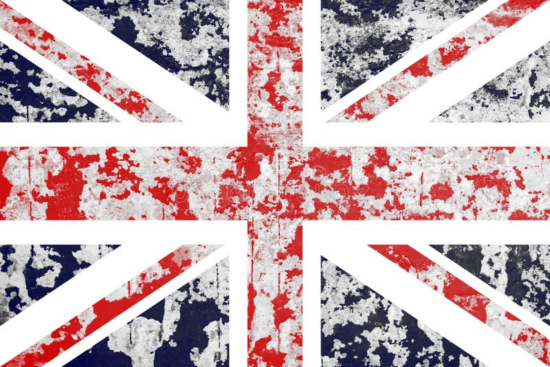 Old Plastered Wall with a Flag of Great Britain Stock Image - Image of ...