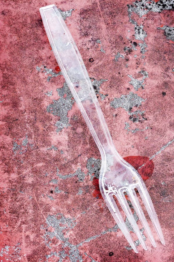 Old Plastic Fork on Metal Texture Stock Photo - Image of industrial ...