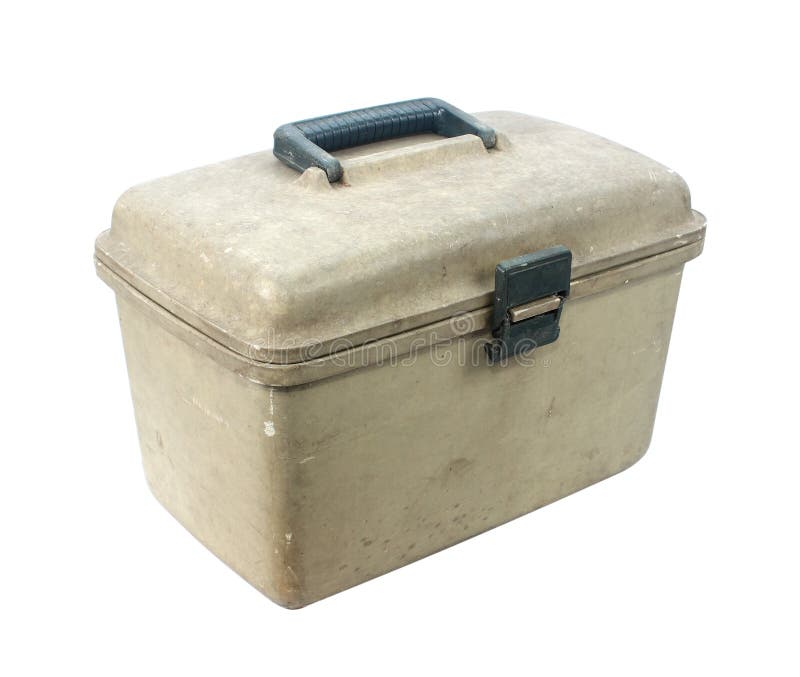 Old Plastic Toolbox on White Stock Photo - Image of panel, collection ...