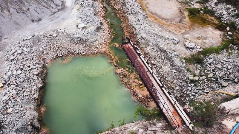 Old Platform Over Open Pit Quarry Stock Video - Video of gravel, large ...