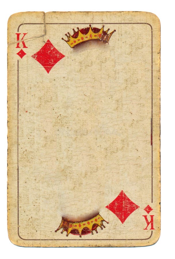 Old Playing Card King of Diamonds Background with Crown Stock Image ...