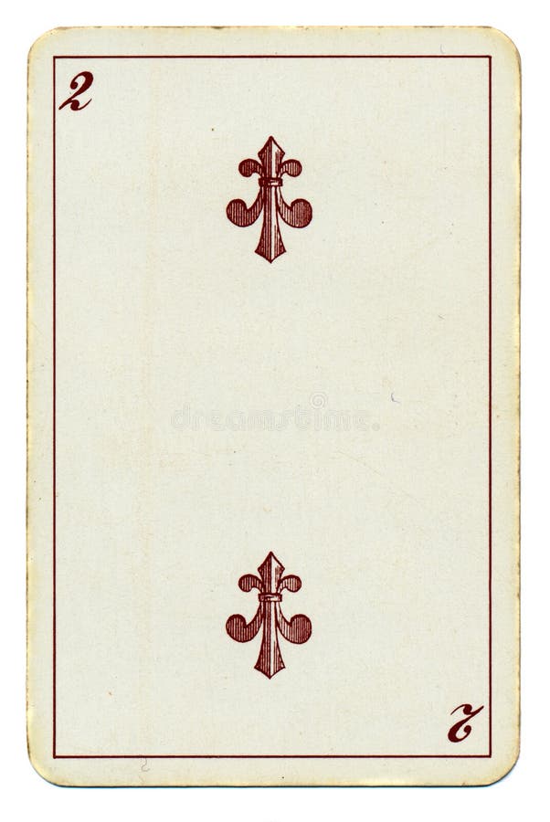 Old Playing Card with Number 2 Stock Image - Image of game, used: 42699371