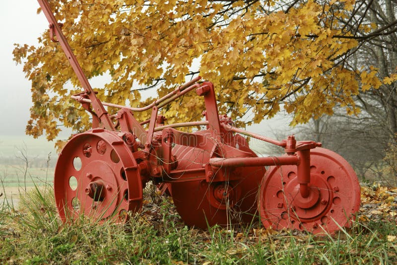 Old plow stock photo. Image of mist, autumn, equipment - 4623282
