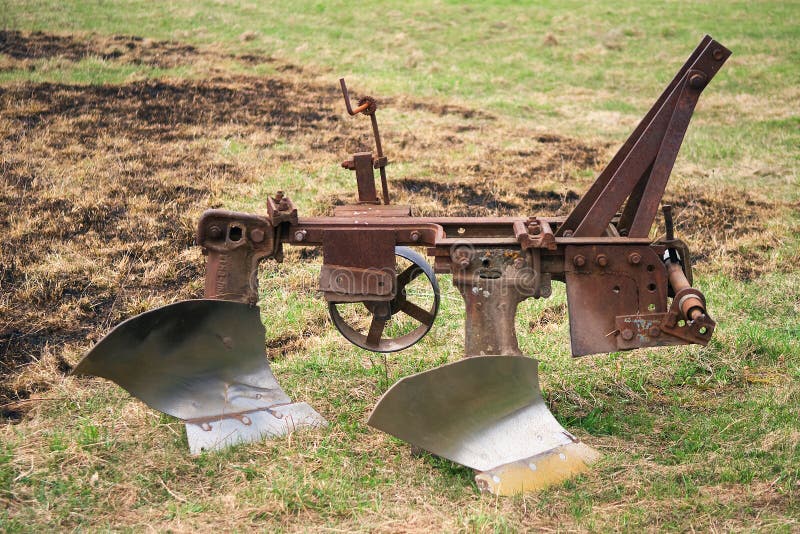 Old plow for tractor stock photo. Image of seed, rural - 15129746