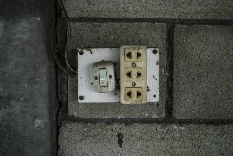 Old Plug and Power Switch in the Room. Stock Image - Image of ...