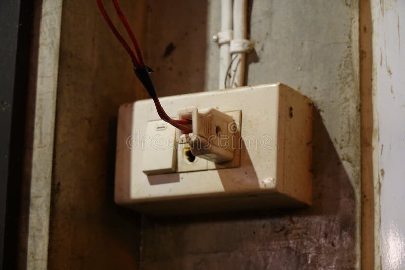 Old plug and switch stock photo. Image of feel, unsafe - 122616412