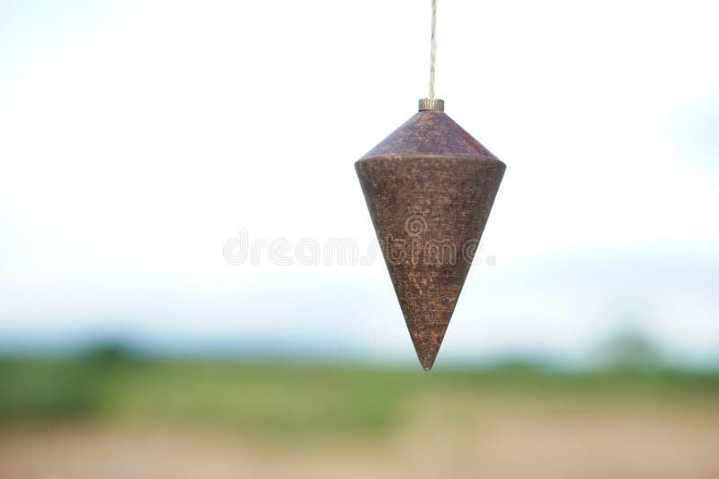Old Plumb Bob, Plummet or Conical Iron Hanging with Rope for ...