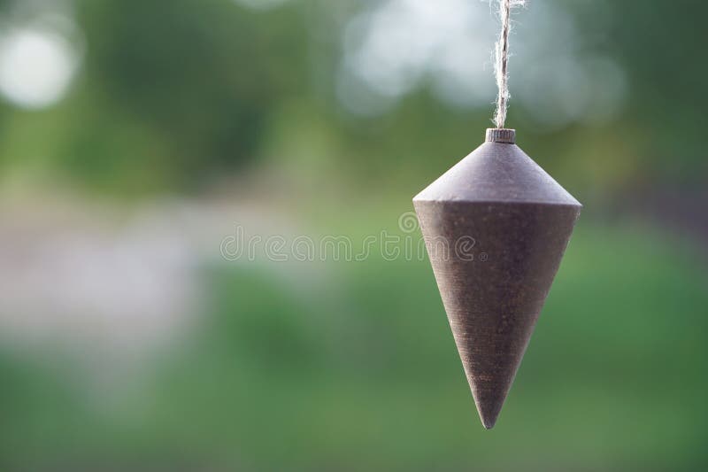 Old Plumb Bob, Plummet or Conical Iron Hanging with Rope for ...