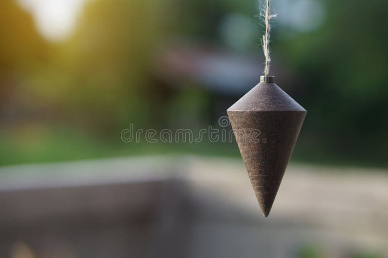 Old Plumb Bob, Plummet or Conical Iron Hanging with Rope for ...