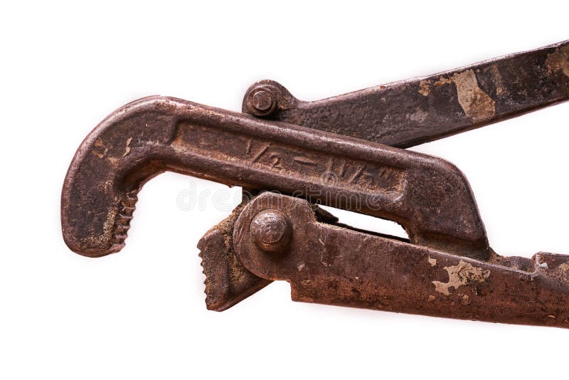 Old Plumbing Key Isolated on White Background Stock Photo - Image of ...