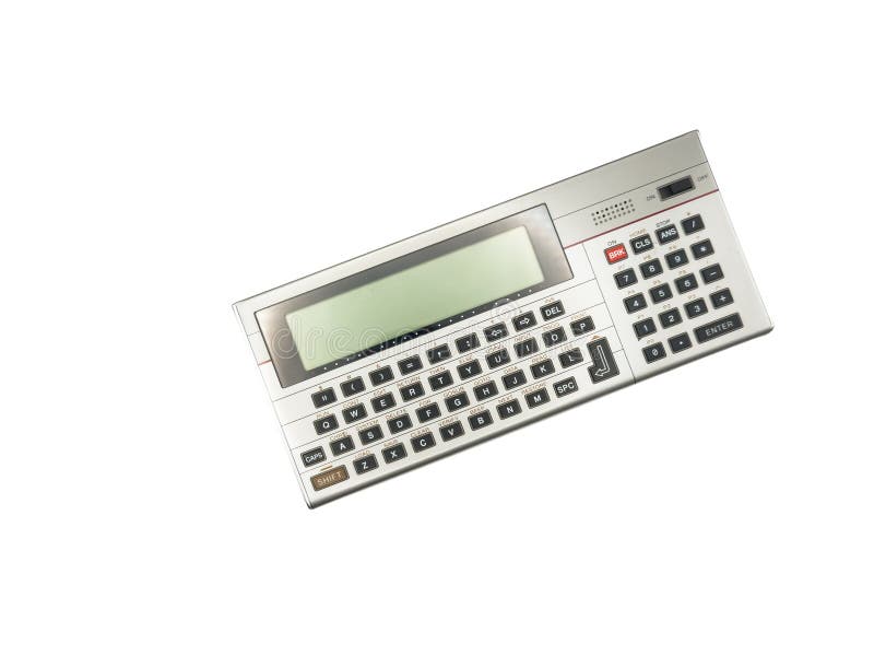 Old Pocket Computer from the 80s, Old Technology, Mini Pc. a Silver ...