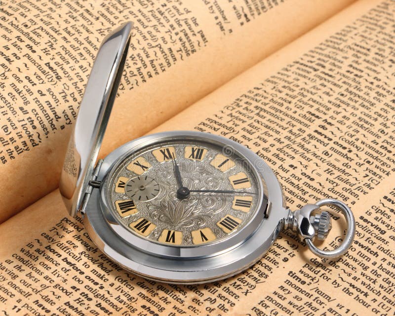 Old Pocket Watch on Dictionary Stock Image - Image of dictionary ...