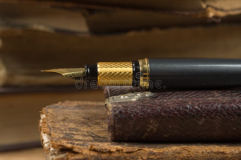 Old Poetry Book and a Fountain Pen Stock Image - Image of retro ...
