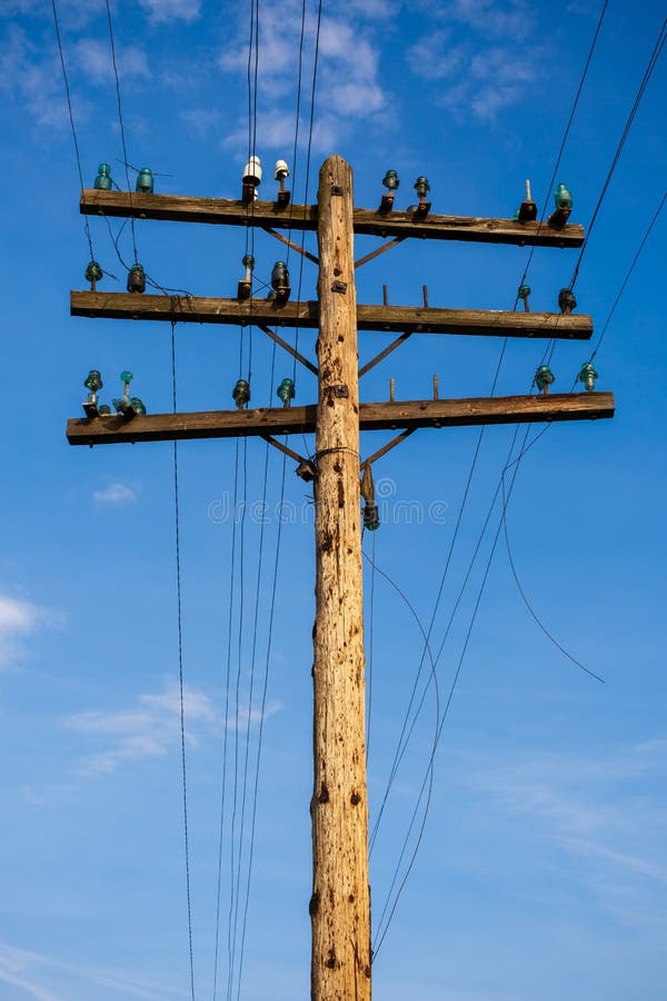 Old Pole for Telecommunication Stock Photo - Image of connection ...