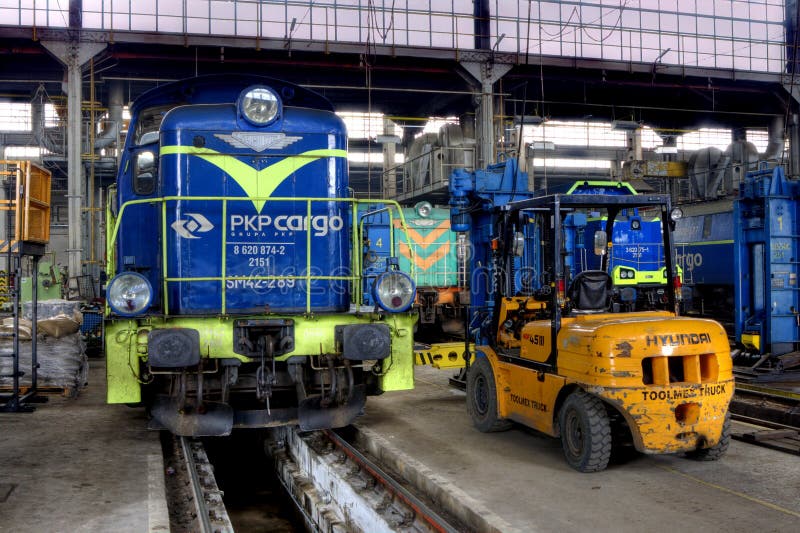 Old Polish Trains in Service Hall Editorial Stock Photo - Image of ...