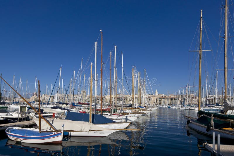 Old Port stock photo. Image of gear, marseille, mast - 24266204