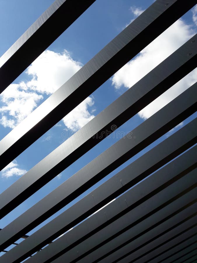 Old Port Construction and the Clouds in the Blue Sky Stock Photo ...