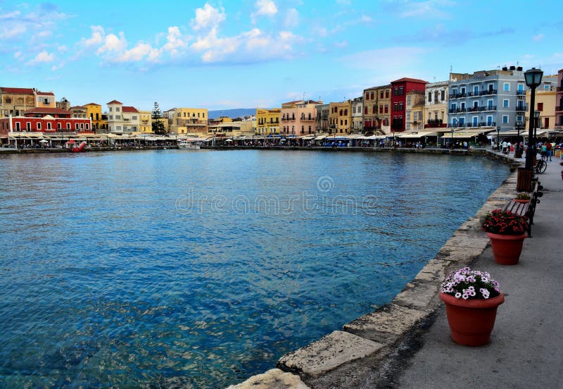 Old Port at Crete, Greece editorial photography. Image of restarants ...