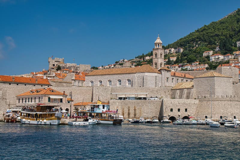Old Port of Dubrovnik Old Town, Croatia Editorial Image - Image of ...