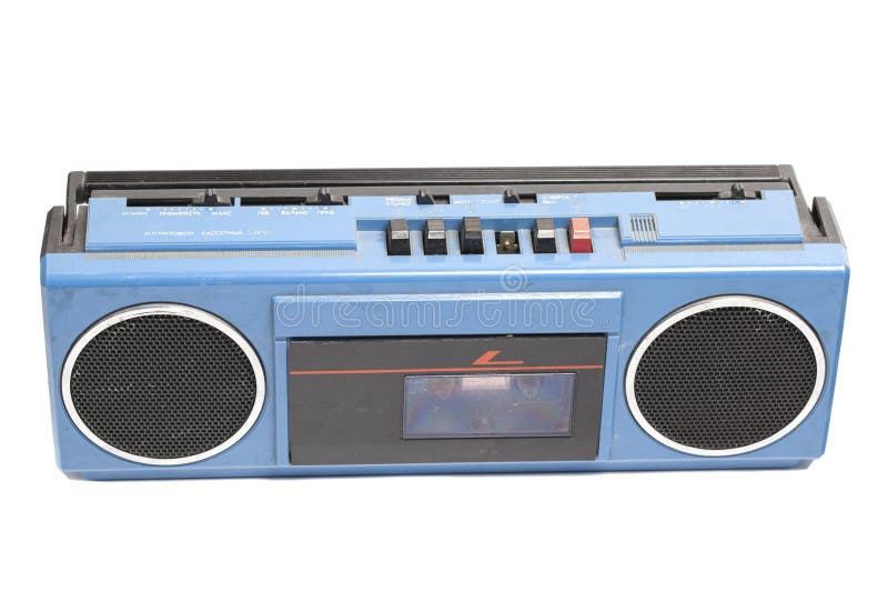 Old Portable Stereo Cassette Recorder. Stock Photo - Image of blue ...