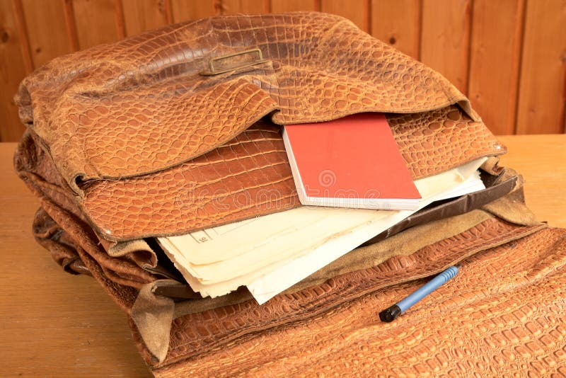 Old Portfolio from a Crocodile Leather Stock Image - Image of crocodile ...