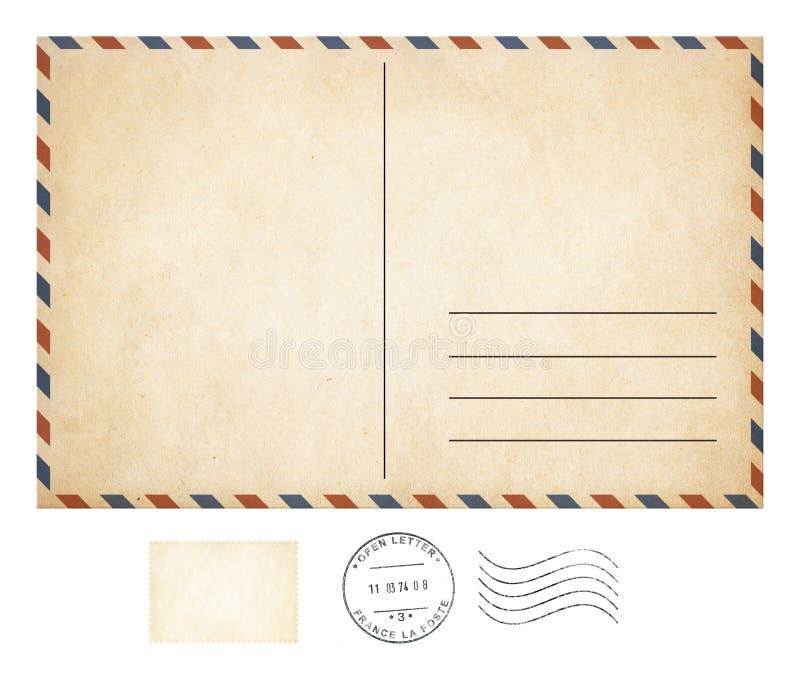 Old Post Card and Stamp Collection Stock Image - Image of blank, open ...