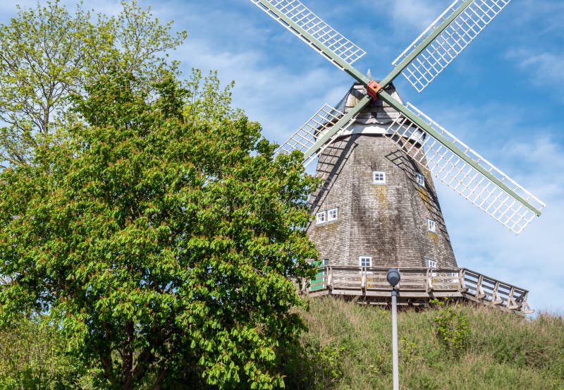 Old post mill in Germany stock image. Image of germany - 219318707