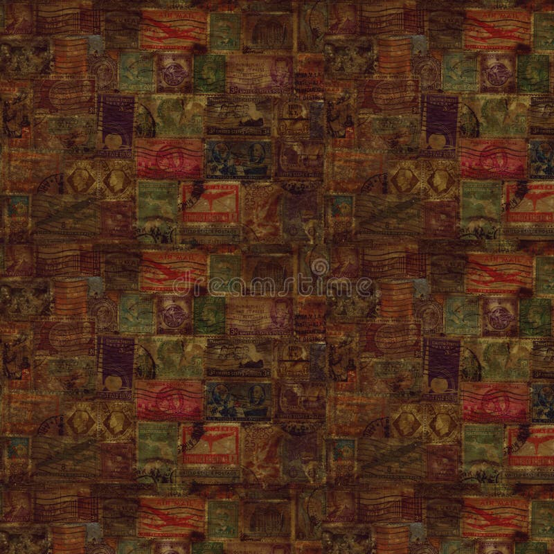 Old Postage Stamp Background Stock Illustration - Illustration of macro ...