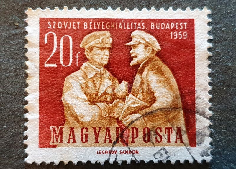 An Old Postage Stamp from Hungary 1959 Celebrating the Soviet Stamp ...