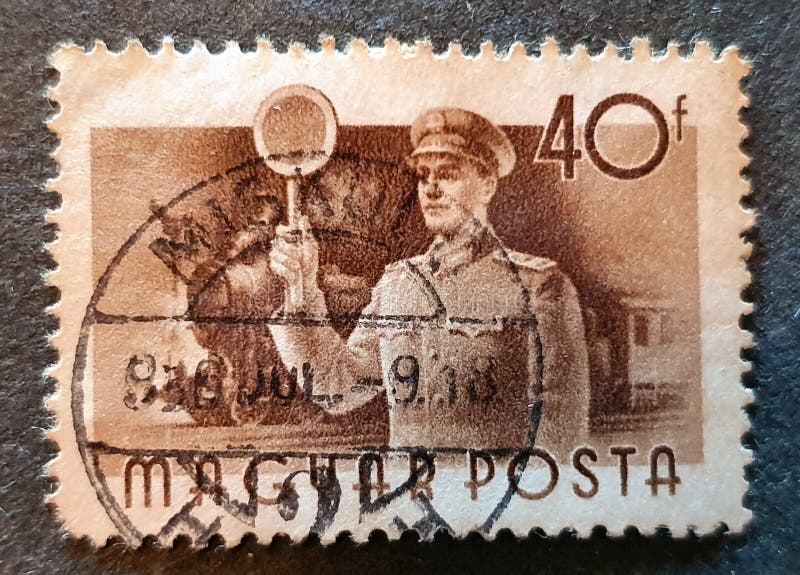 An Old Postage Stamp from Hungary 1936 with the Image of a Railwayman ...